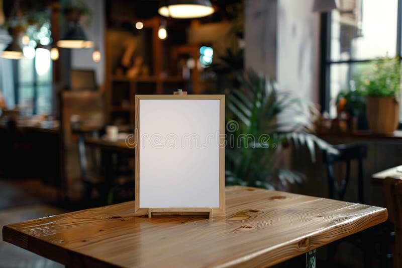 White Blank Restaurant Menu Sign on a Table Stock Photo - Image of ...