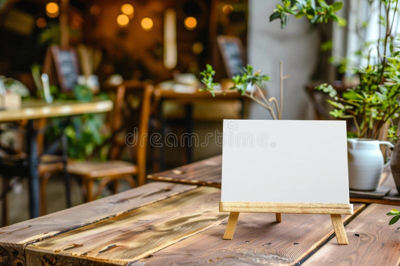 White Blank Restaurant Menu Sign on a Table Stock Photo - Image of menu ...