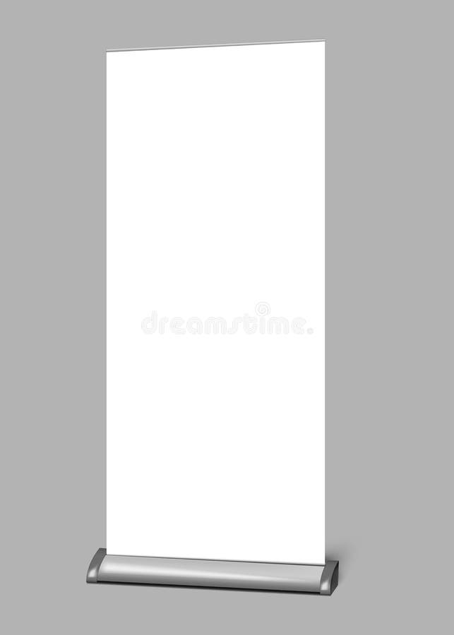White Blank Roll-up Banner Stand, Vector Mock-up. Vertical Roller ...