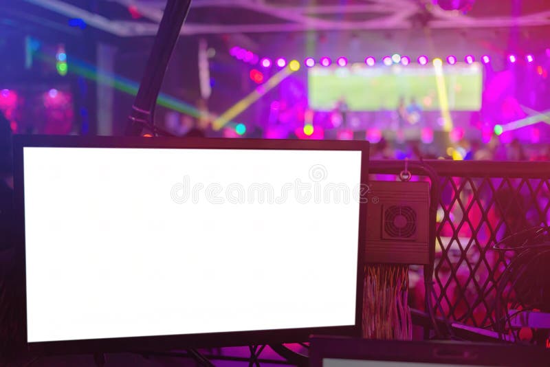 White Blank Screen with Blue and Pink Event Background and Concert ...