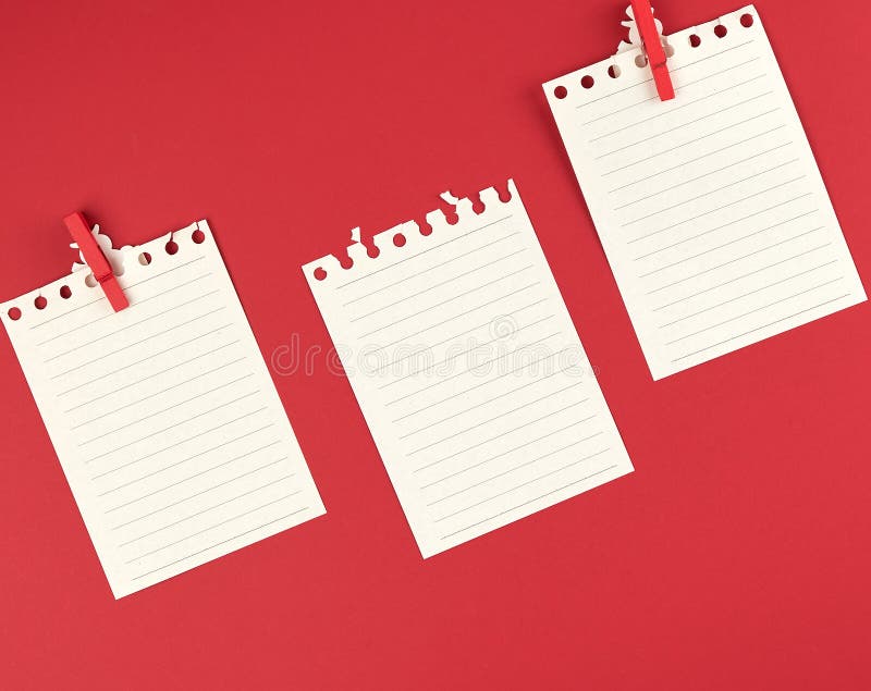 White Blank Sheet in a Line Torn Out of Notepad Stock Photo - Image of ...