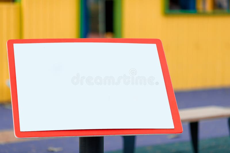 White Blank Sign Board in the Park Stock Image - Image of blank, notice ...