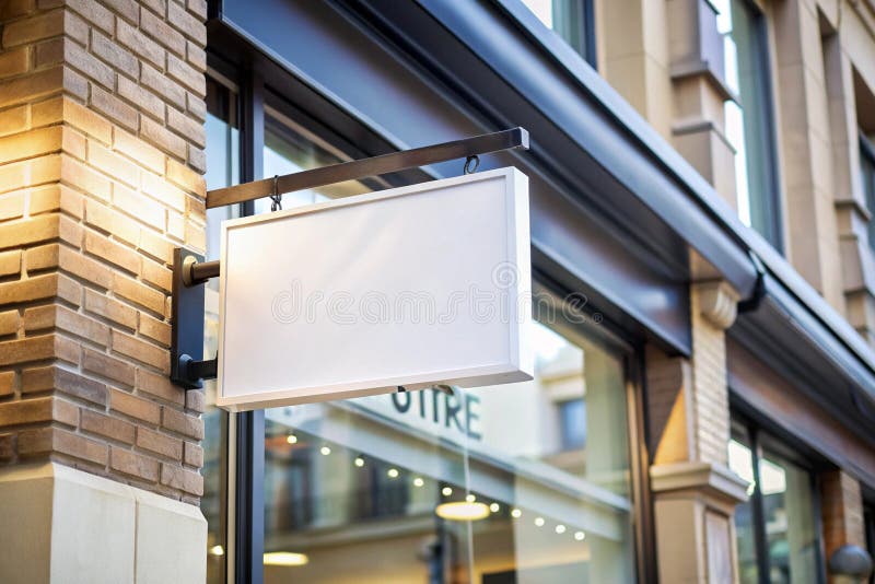 White Blank store signage stock illustration. Illustration of copy ...