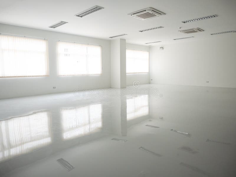 White Blank Studio Room for Interior Design Stock Photo - Image of real ...