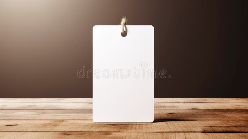 White Blank Tag with Blank Front Realistic on a Mockup Template in a ...