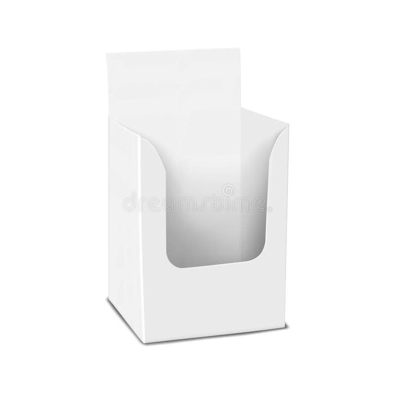 White Blank Tall Vertical Paperboard Display Box Mockup. Cardboard ...