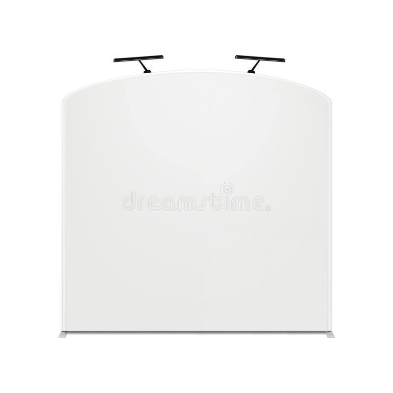 White Blank Tradeshow Display with Black LED Lights Vector Mockup ...
