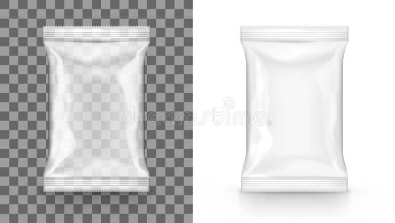 White Blank Transparent Food Snack Sachet Bag Package Stock Vector ...