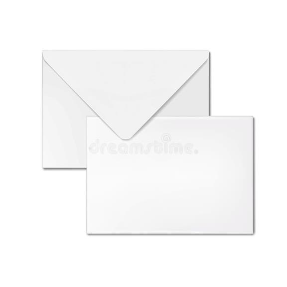 White Blank V Flap C5 Envelope Front and Back Realistic Mockup. Vector ...