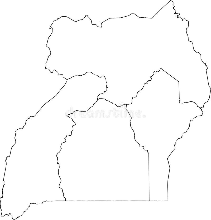 White blank map of Uganda stock vector. Illustration of emerald - 218742734