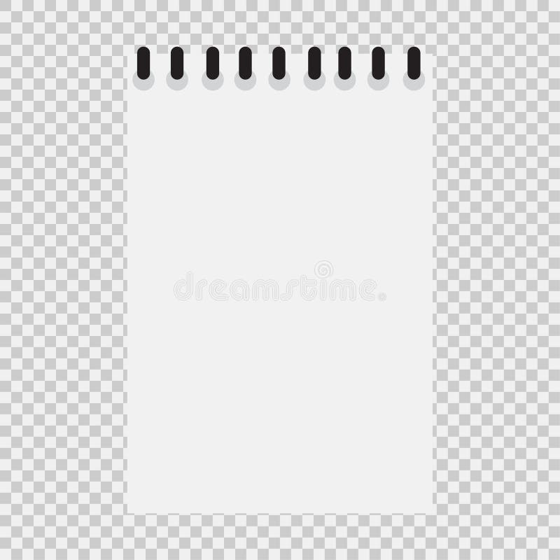 White Blank Vertical Spiral Binding Notepad Icon Stock Vector ...