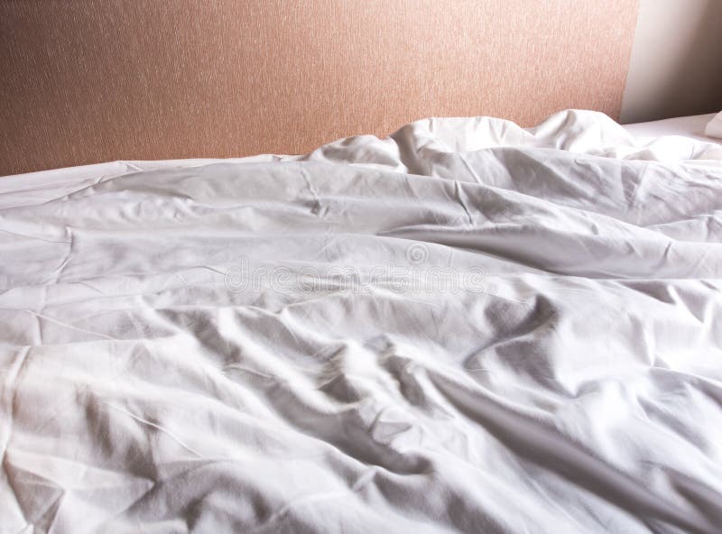 Blanket Crumpled on the Bed Stock Photo - Image of comfortable, room ...