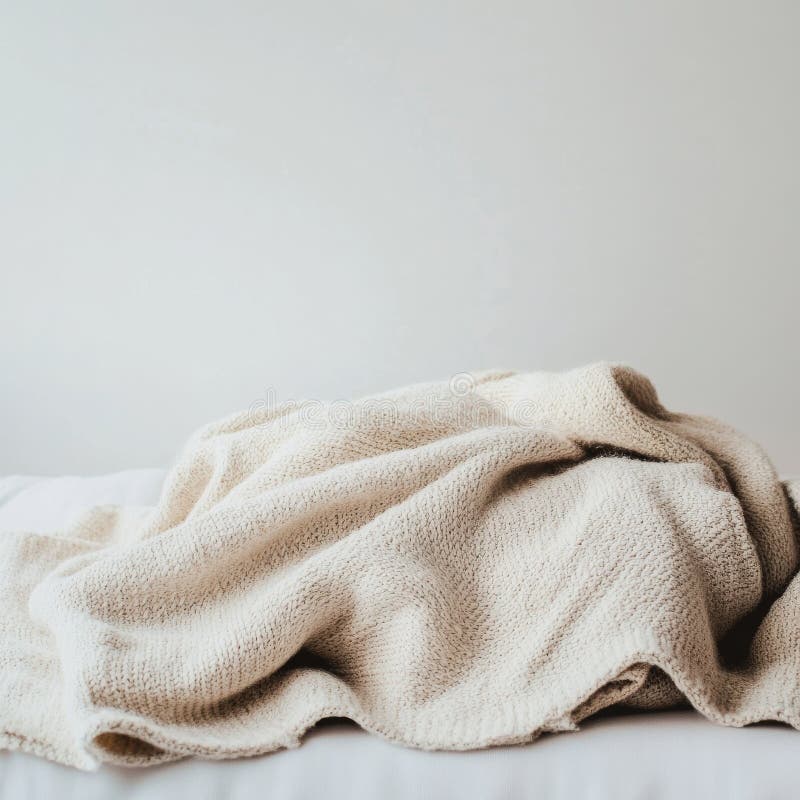 A White Blanket is Laying on a Bed Stock Illustration - Illustration of ...