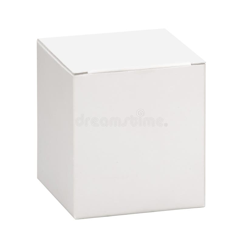 Blank Packaging White Cardboard Box Isolated on White Background Stock ...