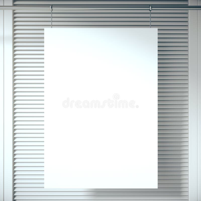 White blinds and poster stock illustration. Illustration of poster ...