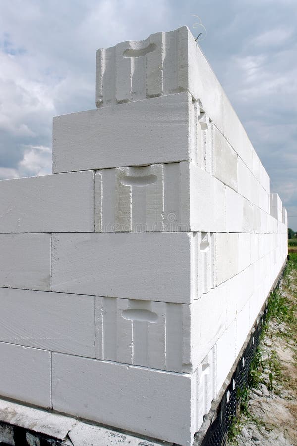 White block wall stock image. Image of concrete, mortar - 9889041