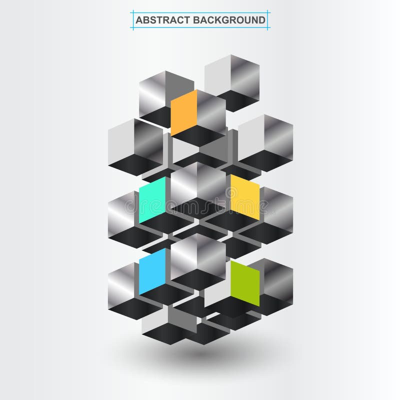 White Blocks. 3d Modeling Cubes, Business Presentation.Vector ...