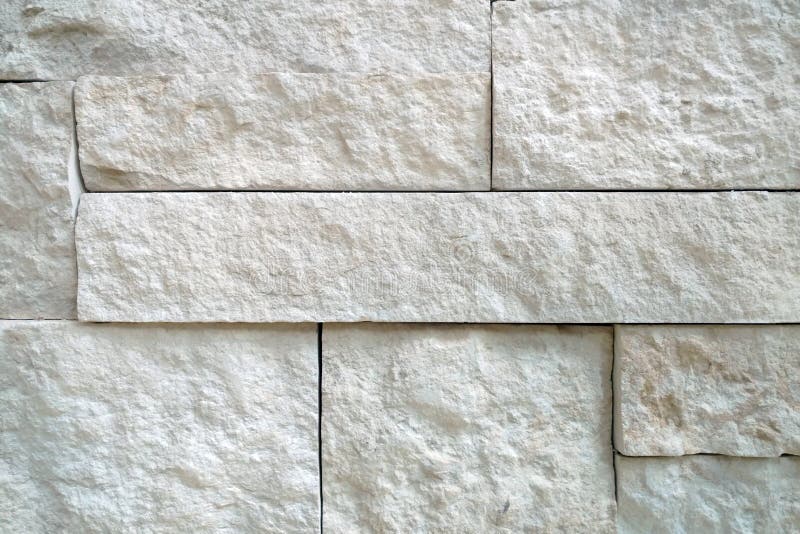 White Blocks Detailed Slate Rock Wall Close-up Stock Image - Image of ...