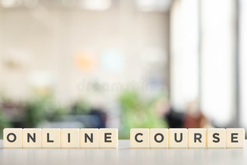 Blocks with Online Course Lettering on Stock Image - Image of ...