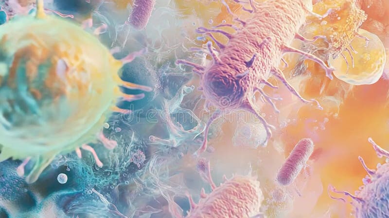 White Blood Cell Attacking Pathogens in Human Body Stock Video - Video ...