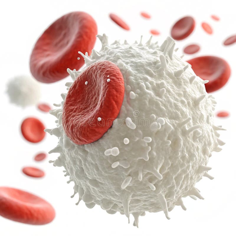 White Blood Cell 3D Realistic Icon Isolated on White Background Stock ...