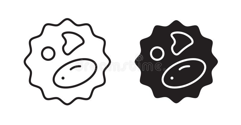 White Blood Cell Thin Line Vector Icon Set Stock Illustration ...