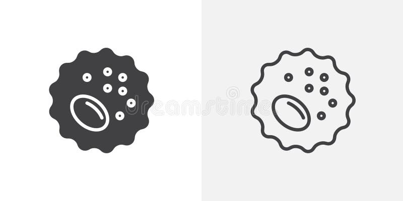White Blood Cell Thin Line Vector Icon Set Stock Illustration ...