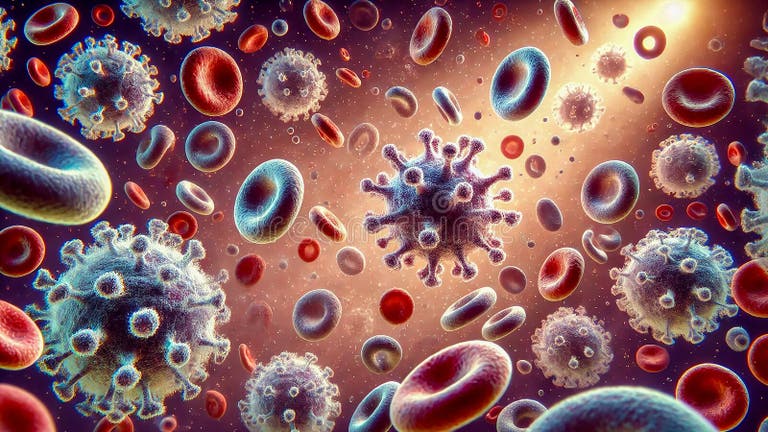 White Blood Cells Attacking a Pathogen Visualized Under a High-power ...