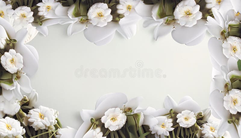 White Blooming Flowers Suitable As Frame Suitable As Background Stock ...