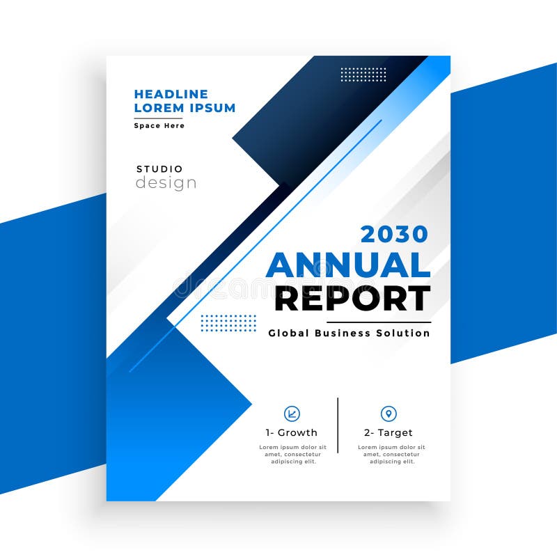 White and Blue Annual Report Business Template a Firm Document Stock ...