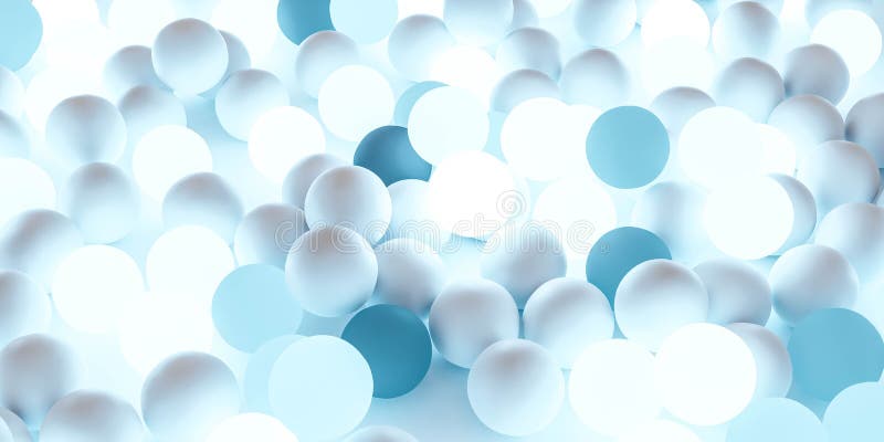 White and Blue Balls with Bright Led Lighting 3d Render Illustration ...