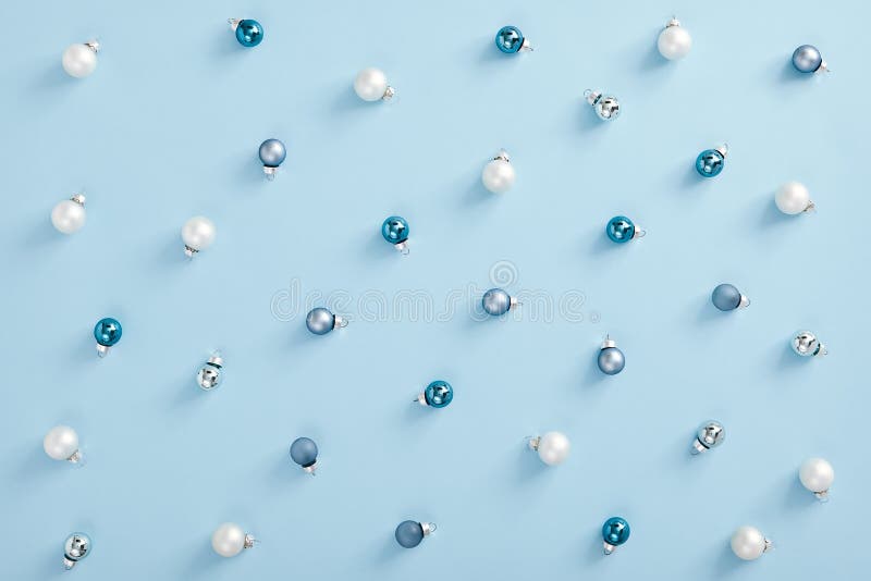 White and Blue Bauble Pattern Stock Photo - Image of winter, bauble ...