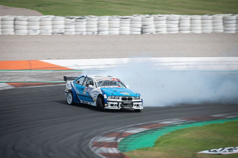 White and Blue BMW E36 Drifting during a Race Editorial Image - Image ...