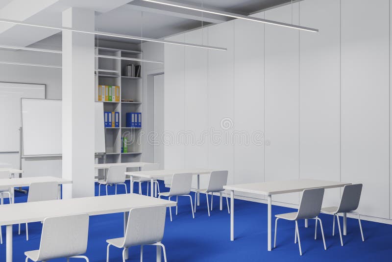 White College Classroom with Whiteboards Stock Illustration ...