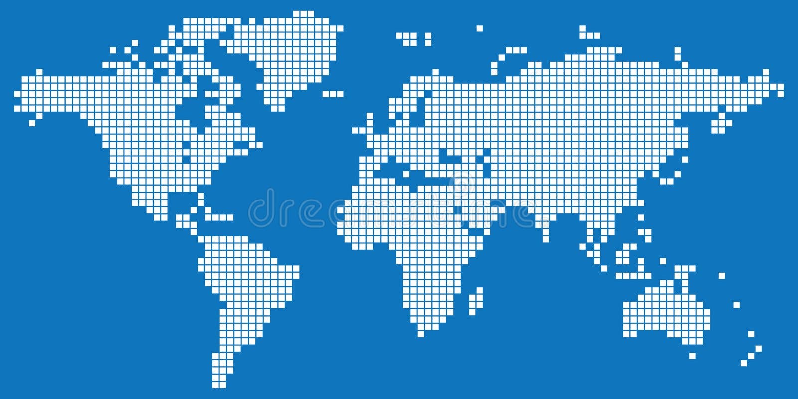 White and Blue Dotted World Map Vector Stock Vector - Illustration of ...