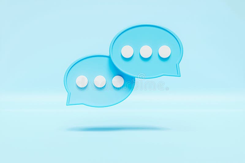 White and Blue Comment Box Icon on Blue Background Stock Illustration ...