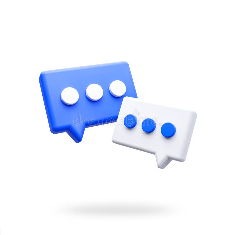 White and Blue Comment Box Icon Isolated on White Backgroun Stock ...