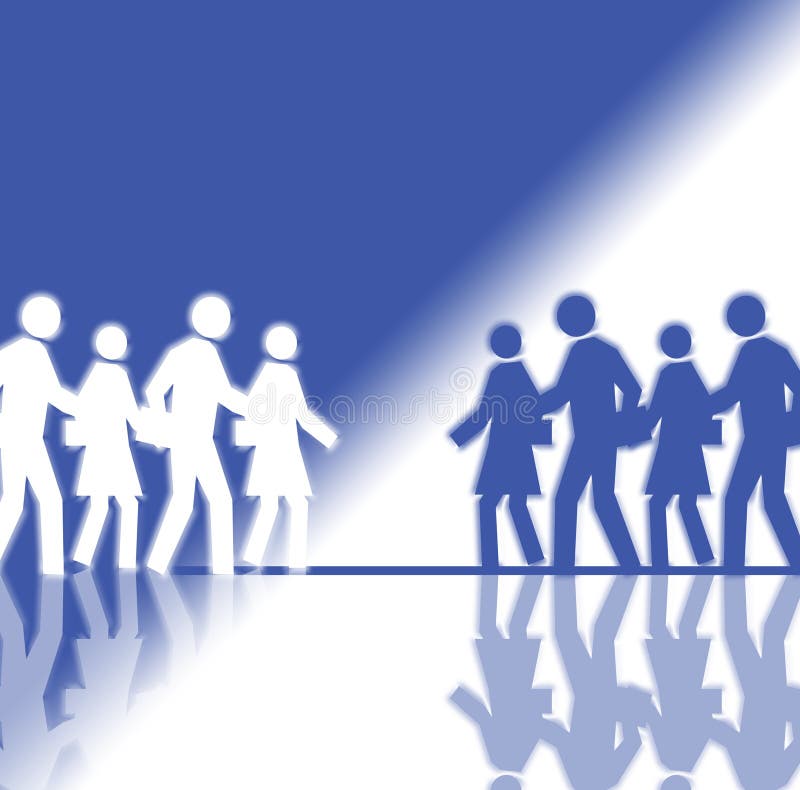 White and Blue Crowd stock illustration. Illustration of women - 4303880