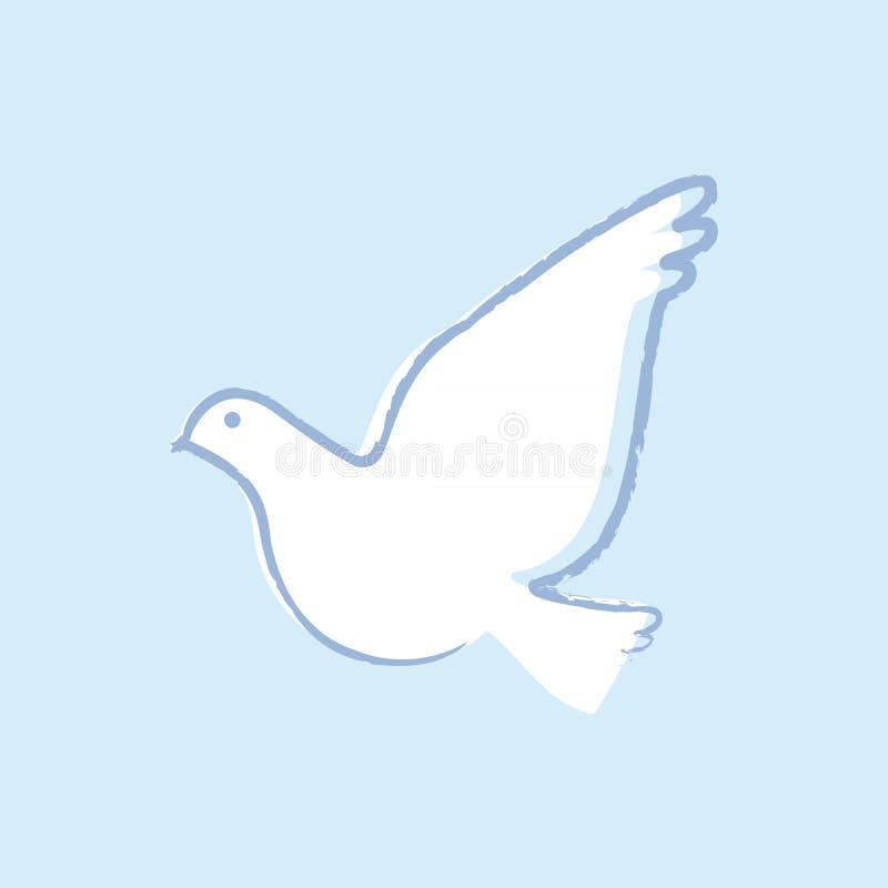 White and Blue Dove. Vector Illustration, Flat Design Stock Vector ...