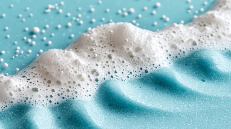 White and Blue Foam Texture with Bubbles Close-Up Stock Illustration ...
