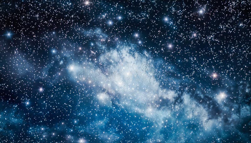 White and Blue Galaxy with Starry Night with Clouds Stock Illustration ...