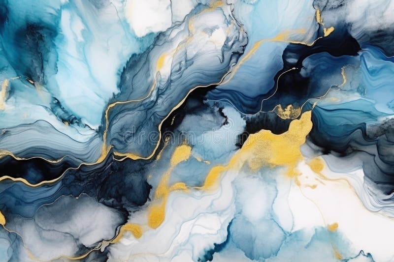 Blue and Gold Marble Texture Background Stock Illustration ...