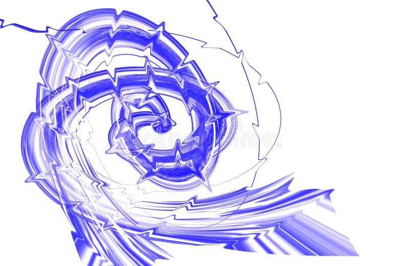 White and Blue Graphic Design. Spiral Pattern with Spikes Stock ...