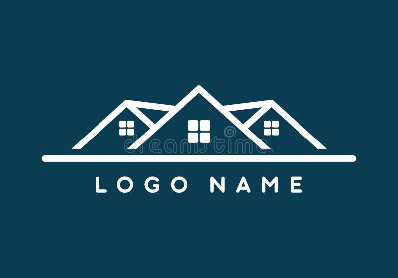 White Blue House Real Estate Logo Stock Vector - Illustration of shape ...