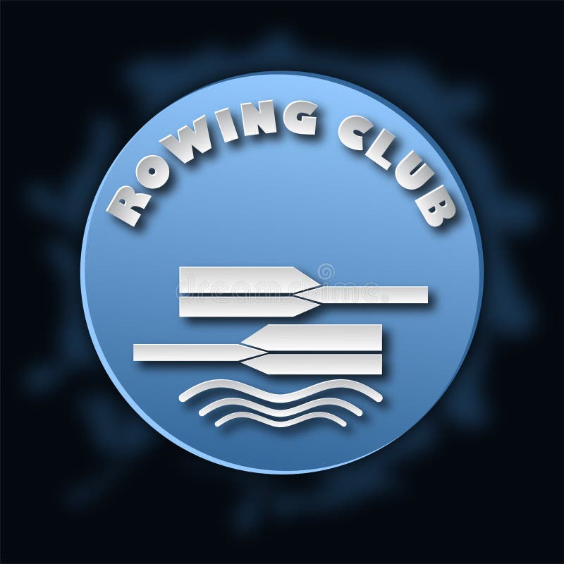 White and Blue Logo for the Rowing Club. Paper Cut Style Stock ...