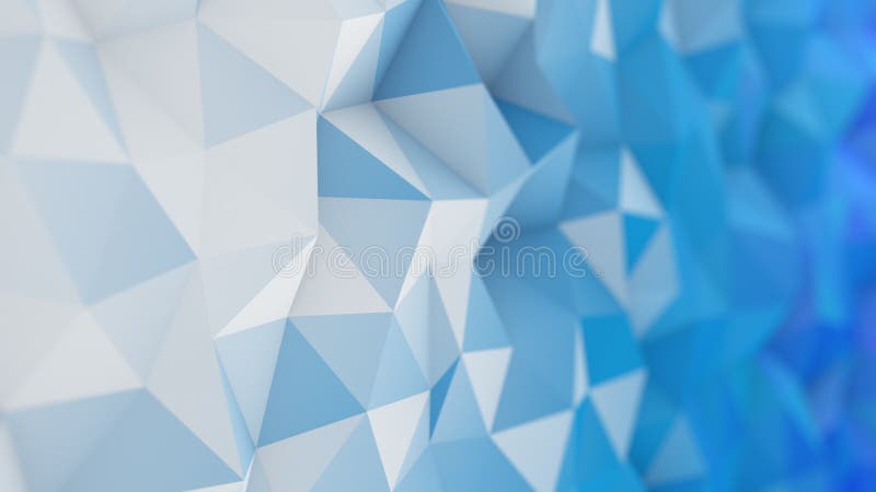 Blue Low Poly Connection Structure 3D Rendering Stock Illustration ...
