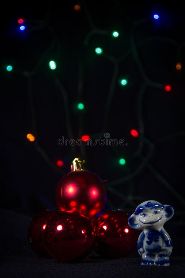 White and Blue Monkey. New Year Symbol. Stock Image - Image of white ...