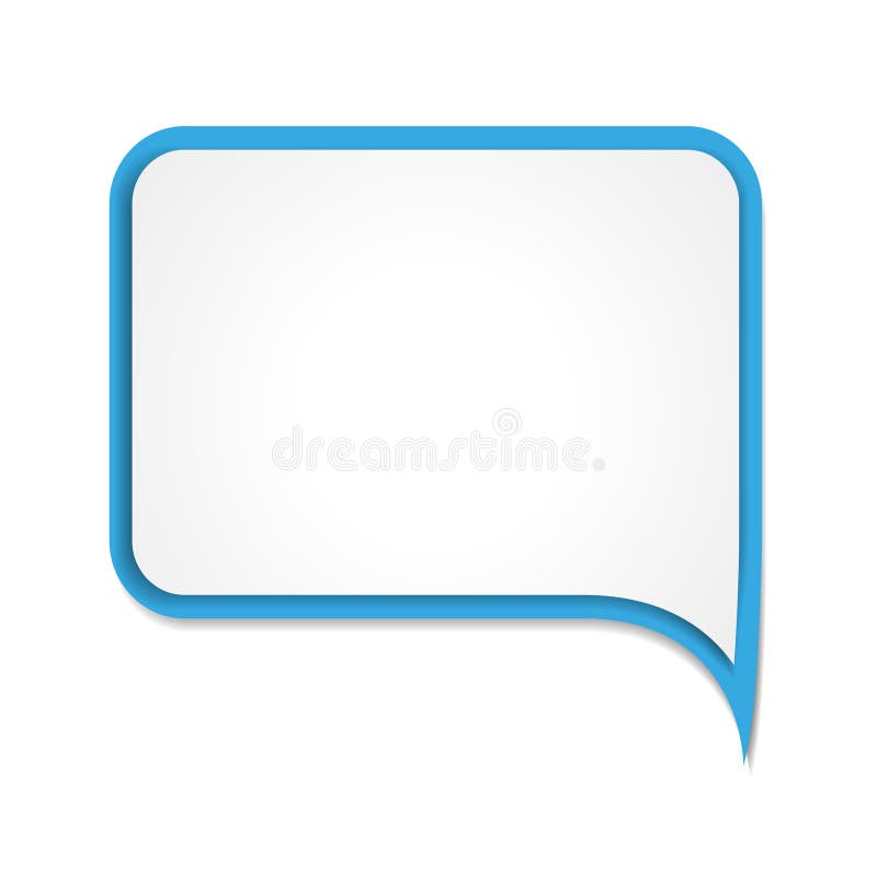 White and Blue Paper Round Speech Bubble Stock Vector - Illustration of ...