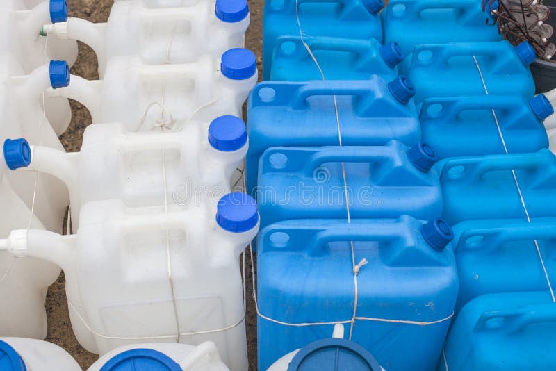 Plastic gas cans stock photo. Image of color, power, tank - 30246468