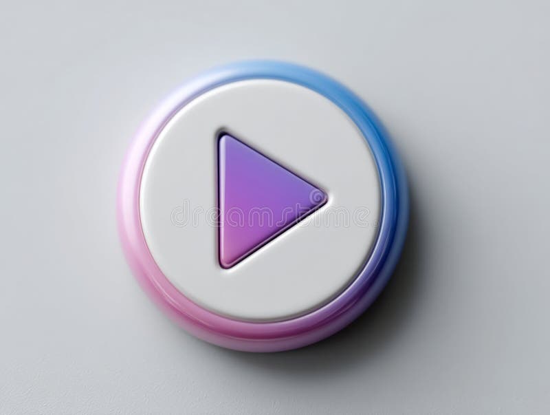 A White and Blue Play Button with a Purple Play Button on it Stock ...